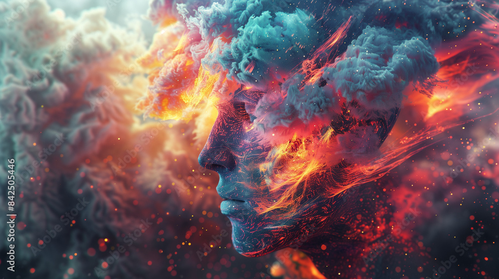 Generative AI illustration of annual collective mind concept art ...