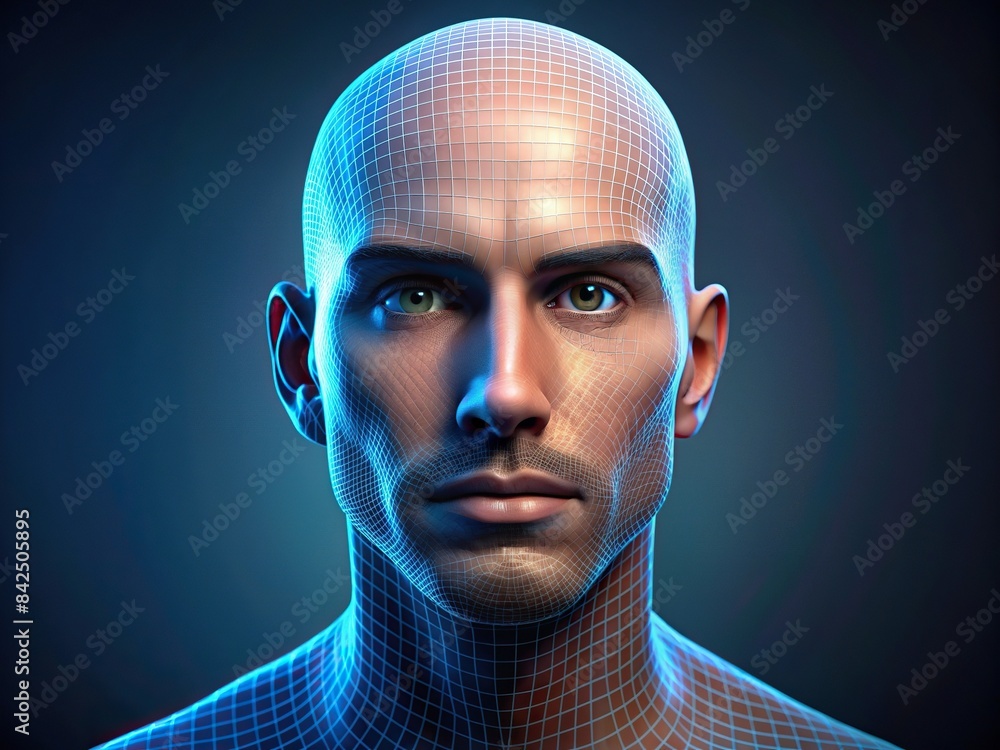 human head model for face scanning and man portrait, head, person ...