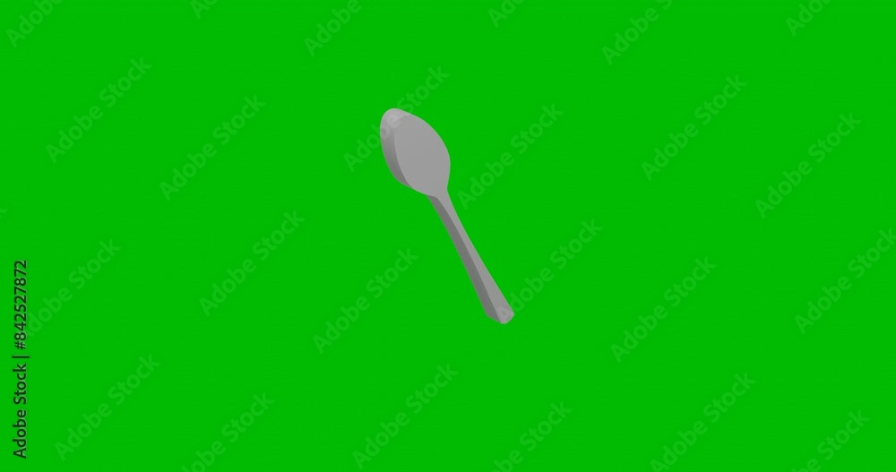Animation of rotation of a white spoon with shadow. Simple and complex ...