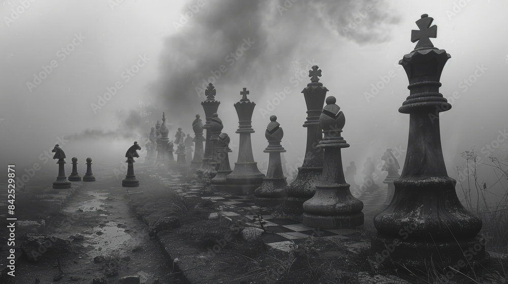 Chess war. Big chess battle illustration for background and design ...