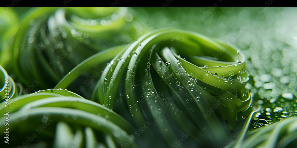 Bioplastic production from algae in a laboratory,Background with green ...
