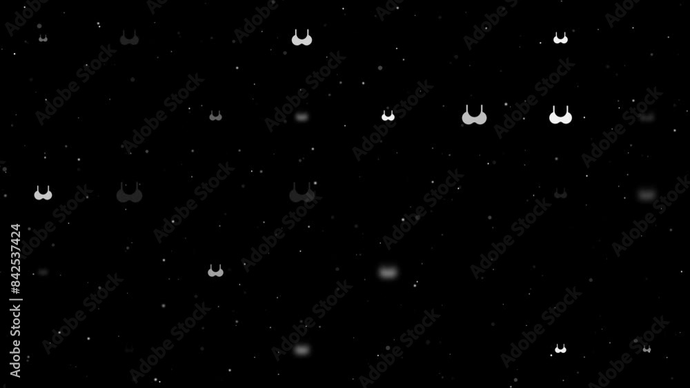Template animation of evenly spaced bra symbols of different sizes and ...