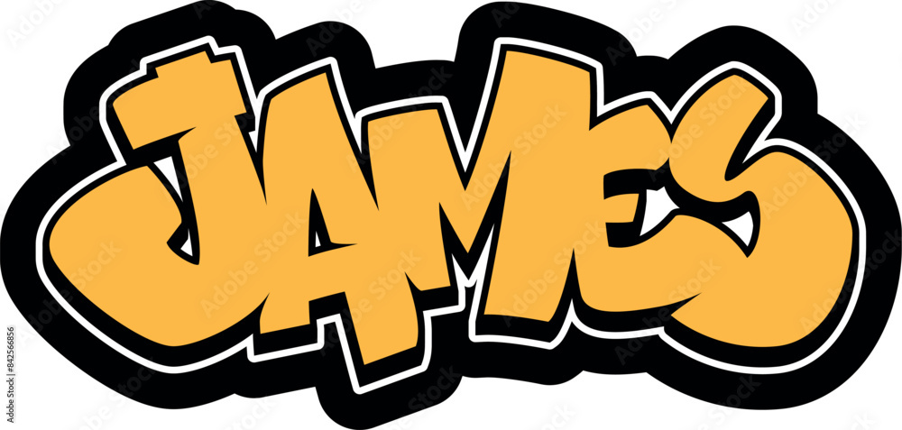 JAMES Graffiti Name, street art urban wall tag style font, sticker ...