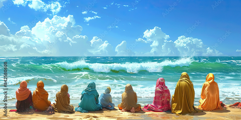 Beach Blessings: Muslims Praying on the Beach - Muslims praying on a ...