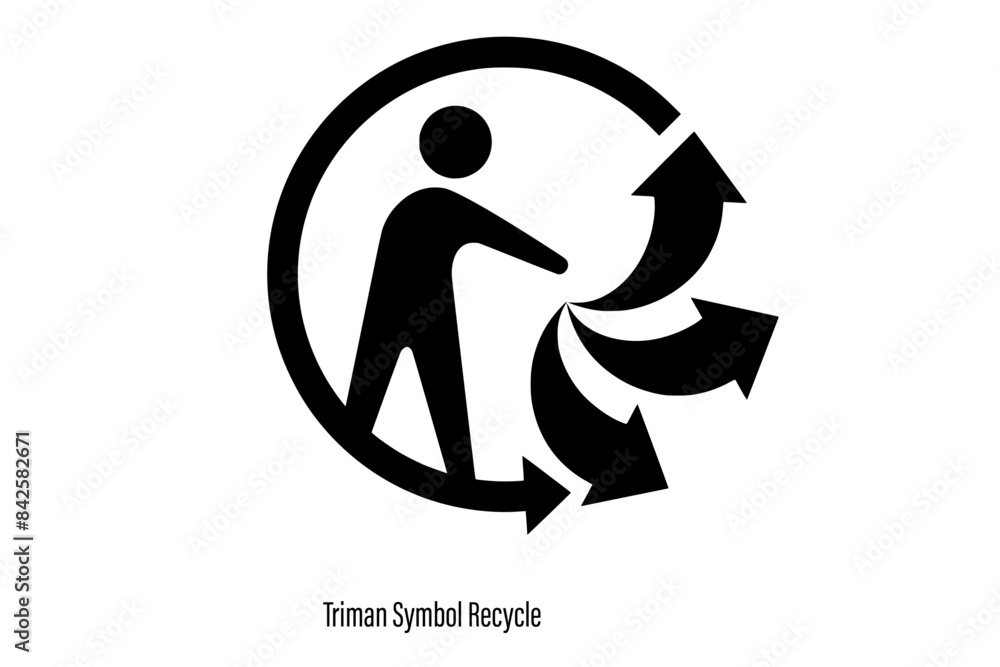 Triman Symbol Recycle Stock Vector | Adobe Stock