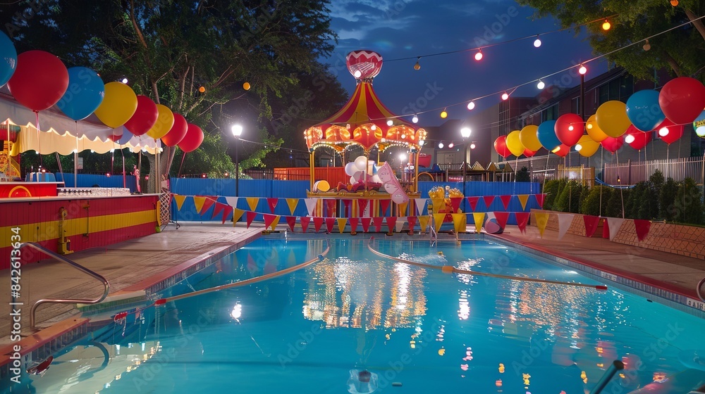 Carnival-Themed PeÃ±a Pool Carnival: Organize a pool party with a ...
