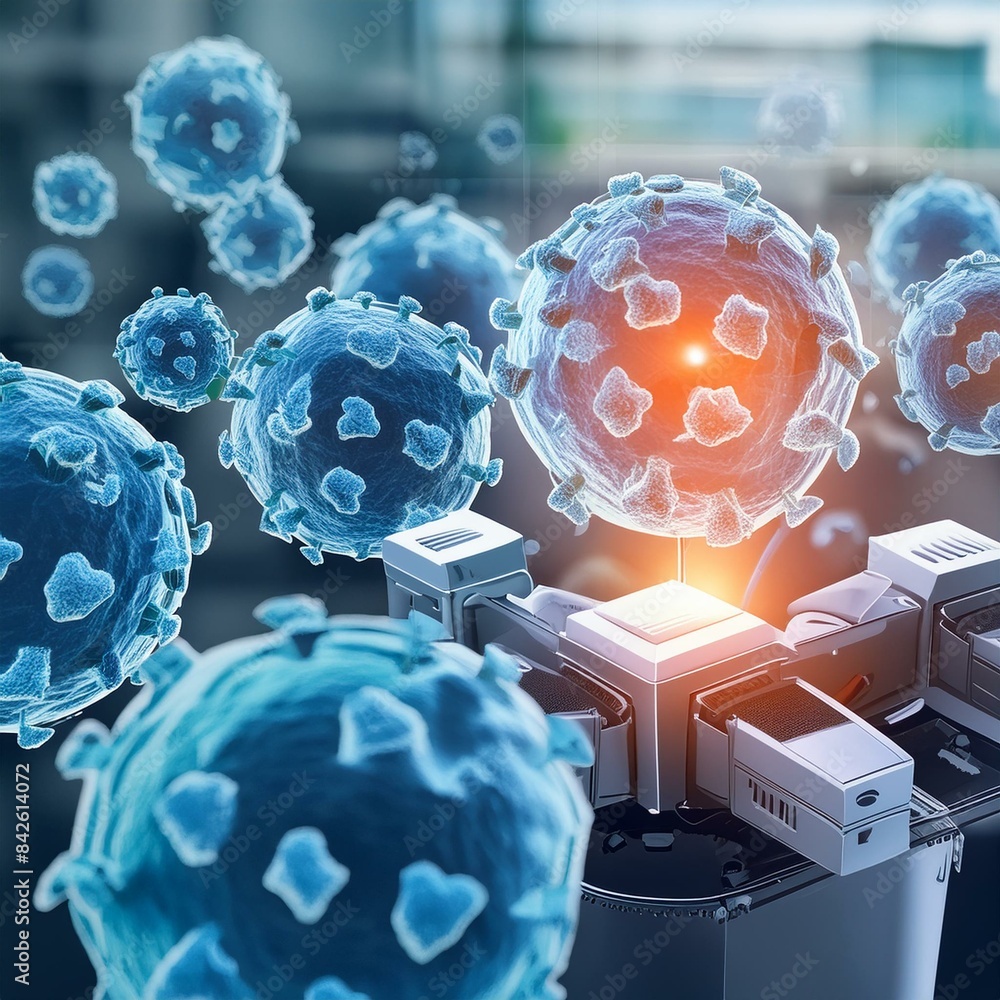 Visualization of CAR T-cell therapy illustrating genetically engineered ...