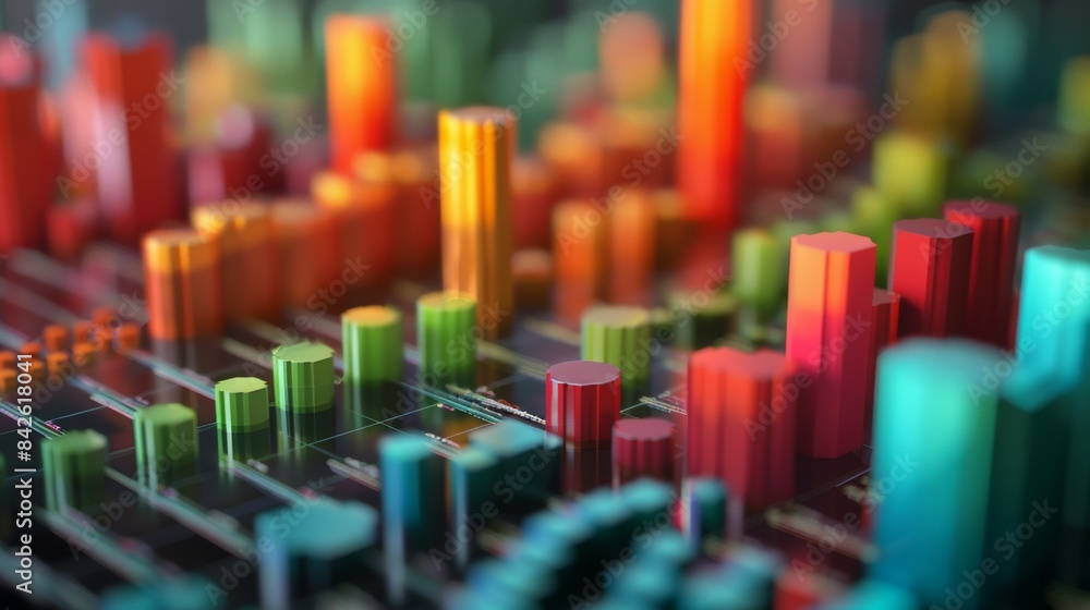 create a contemporary art image, column Excel charts and pie Excle ...