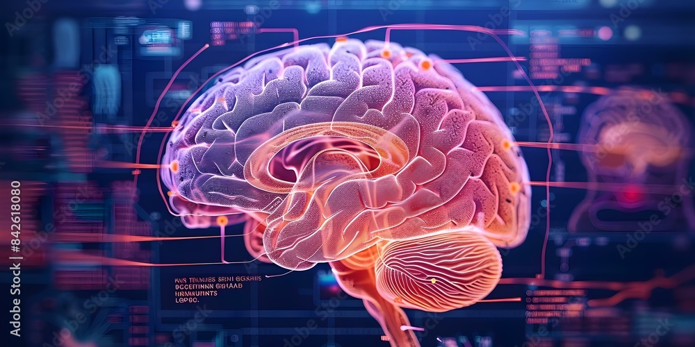 Anatomy of the Human Brain Detailed Diagram with Labeled Cortex Lobes ...