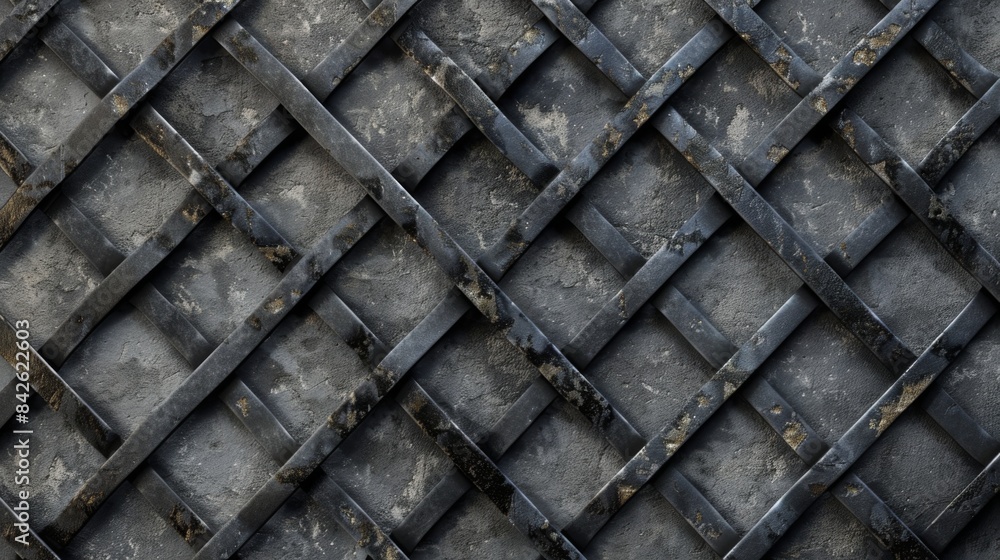 Detailed image of overlapping metallic bars creating a textured grate ...