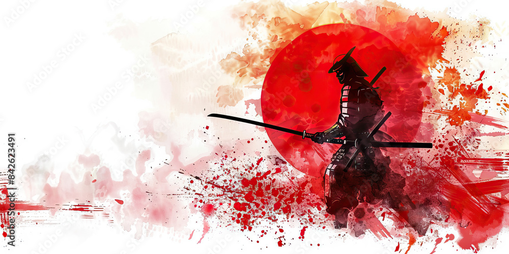 The Japanese Flag with a Samurai and a Technology Engineer - Picture ...