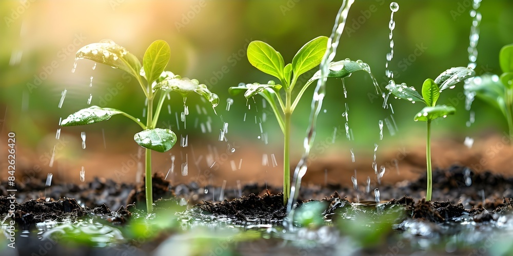 Image of a growing plant being watered symbolizing mental growth and ...