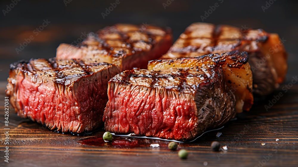 Juicy steak cut out mockup an isolated minimalistic background cooked ...