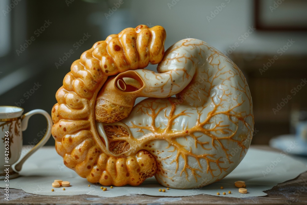 This image shows a beautifully crafted and realistic model of the human ...