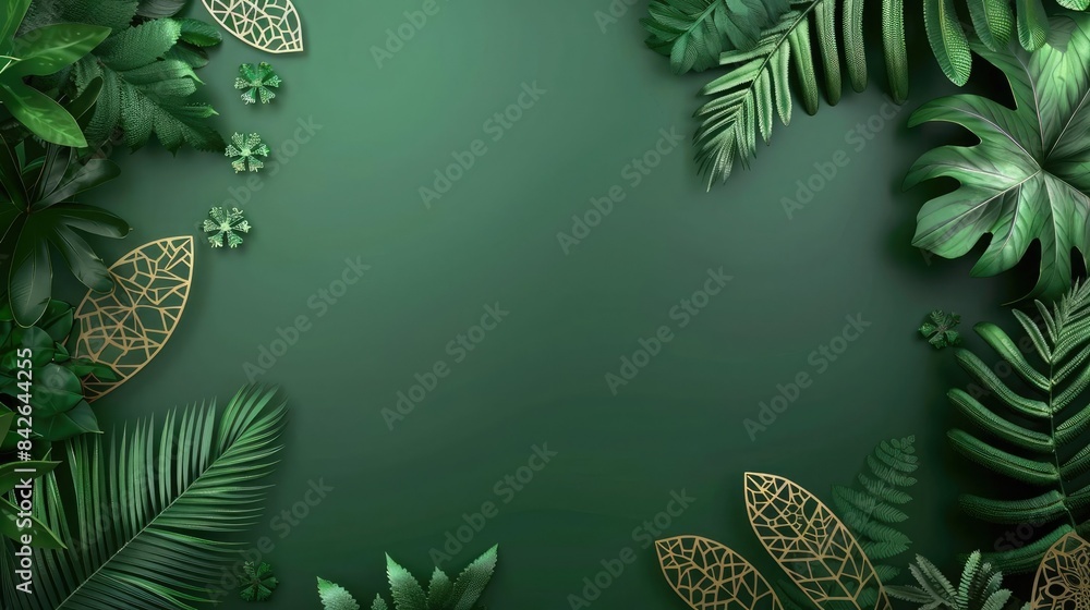 greenery, eid al - adha background with leaves and plants on a green ...