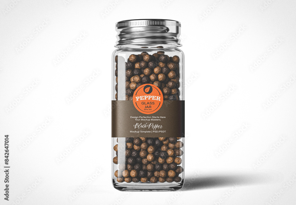 Pepper Glass Jar Mockup Stock Template | Adobe Stock