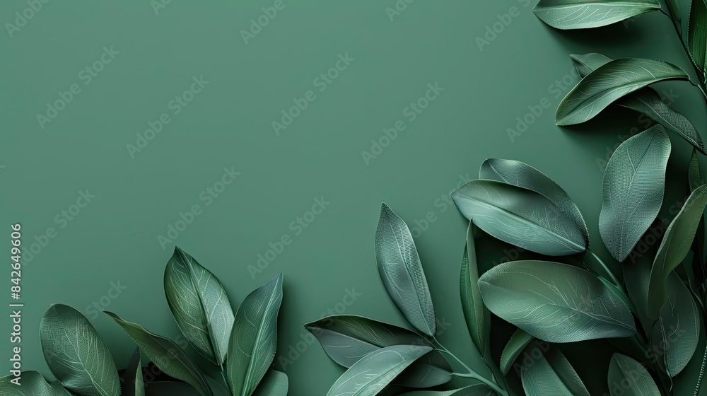 greenery, eid al - adha background with leaves on a green background ...