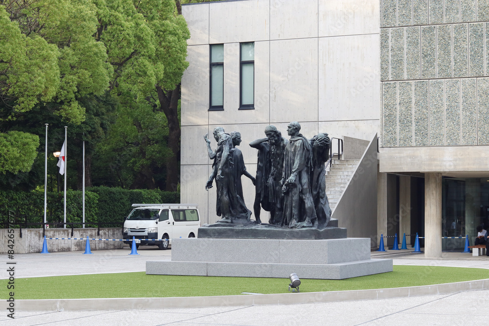 TOKYO, JAPAN - June 6, 2024: ‪View of Rodin's Bughers of Calais ...