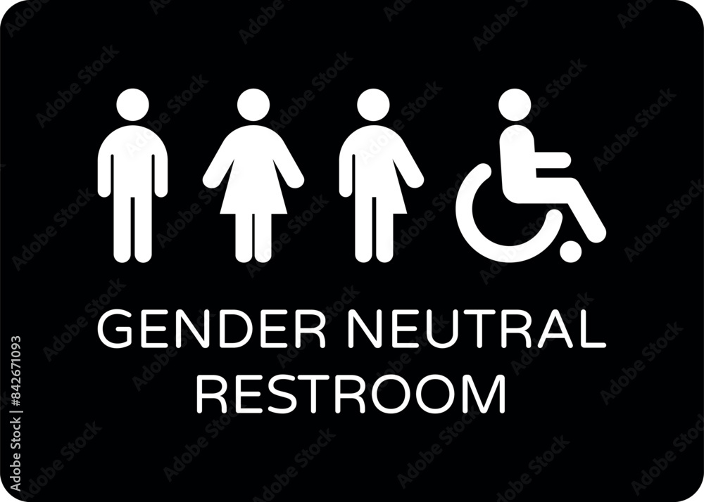 Gender neutral restroom sign. All gender neutral toilet icon. Vector ...