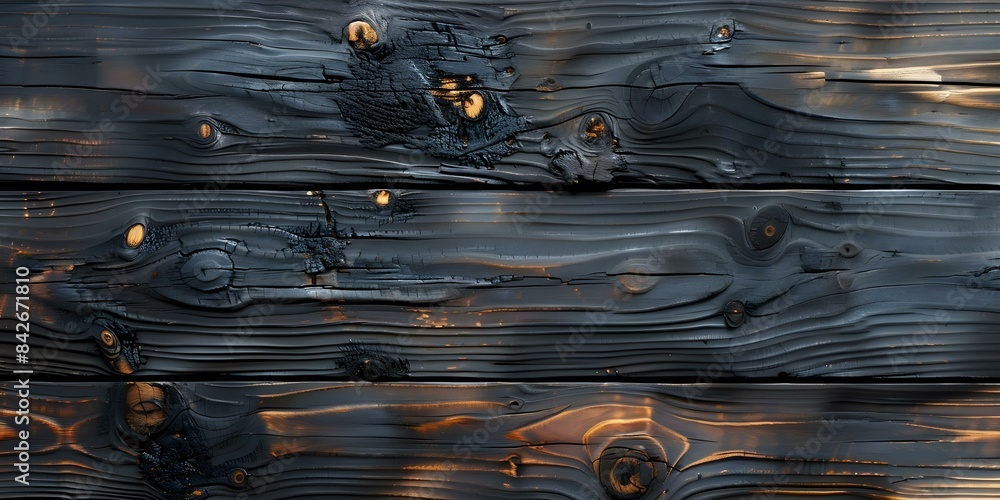 Charred wood texture background with abstract pattern of dark scorched ...