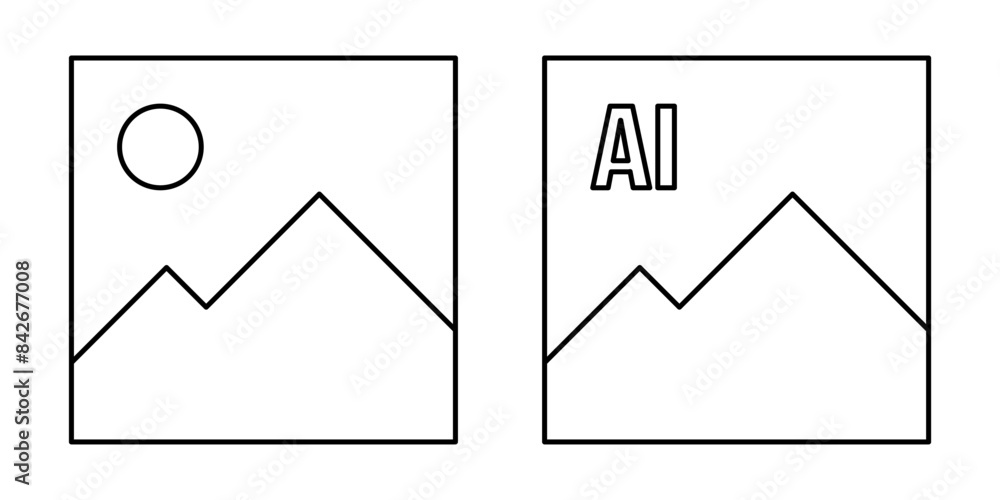 Editable Image icons, Ai generated Image Icon, artificial intelligence ...
