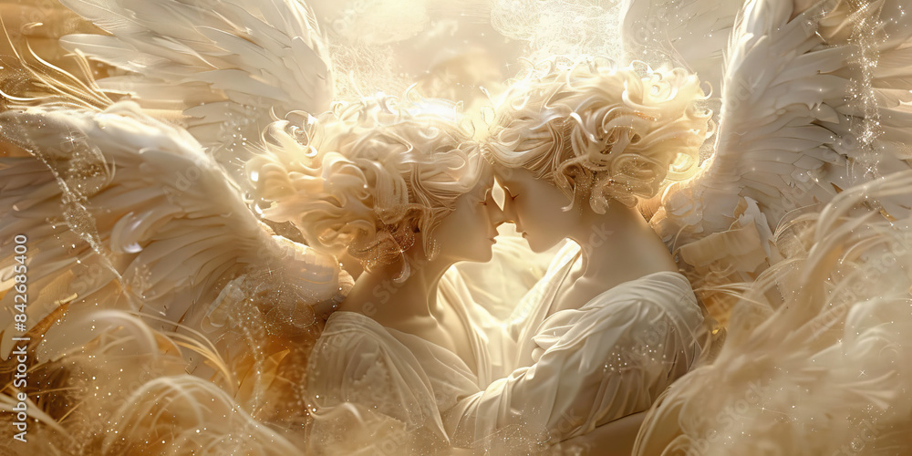 Celestial Embrace: Angels Sharing a Moment of Divine Love - Angels ...