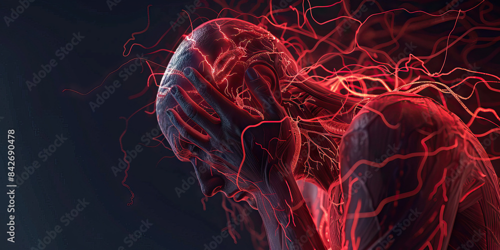 Hypertension Headaches and Dizziness Xray highlighting neural ...