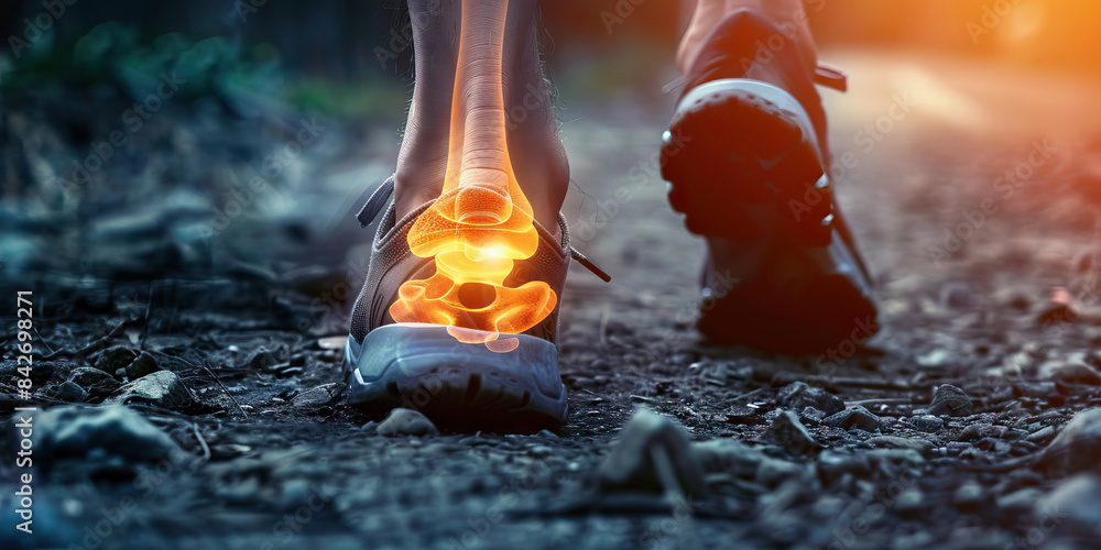 ภาพประกอบสต็อก Talus Fracture: The Ankle Pain and Limited Range of ...