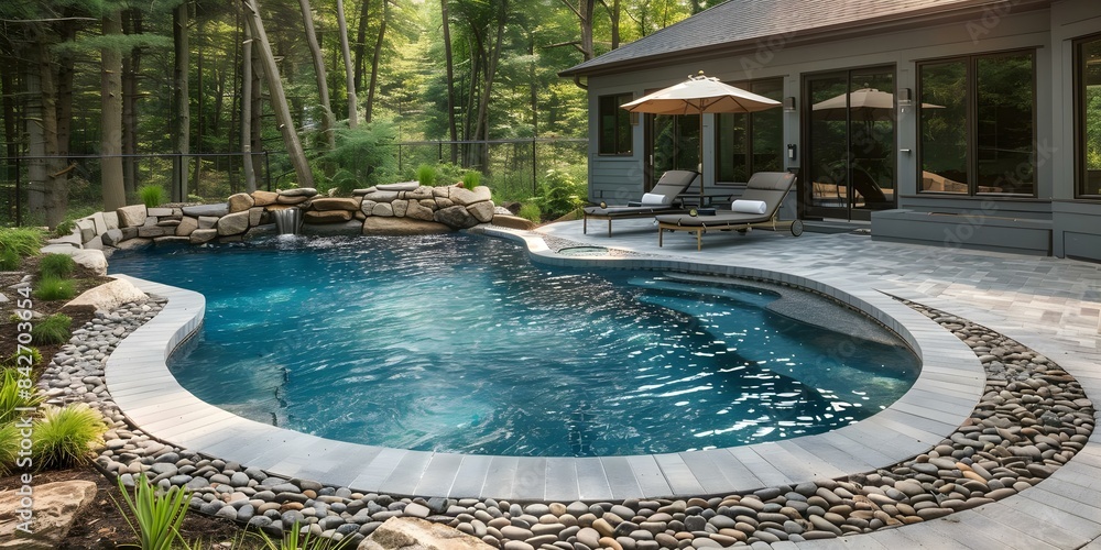 Transformation from neglected backyard to stunning pool oasis. Concept ...
