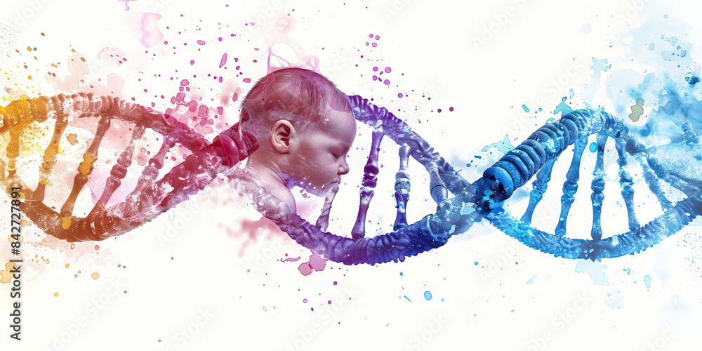 The Genetic Blueprint: Baby Within DNA Double Helix - Visualize a baby ...