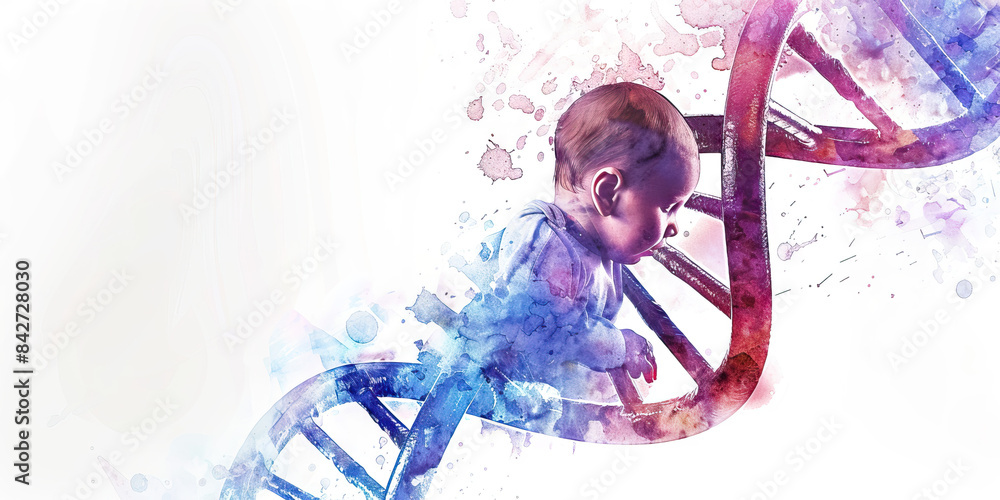 The Genetic Blueprint: Baby Within DNA Double Helix - Visualize a baby ...