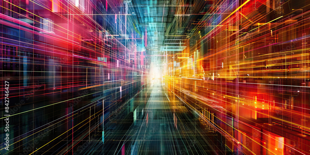 Excellence Matrix: Abstract matrix of intersecting lines and shapes ...