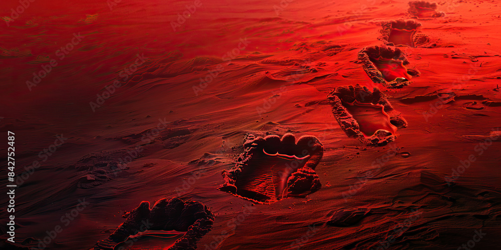 Leadership Trailblazer: Abstract path with footprints leading forward ...