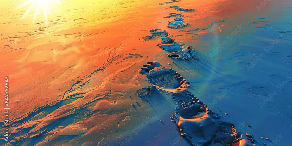 Leadership Trailblazer: Abstract path with footprints leading forward ...