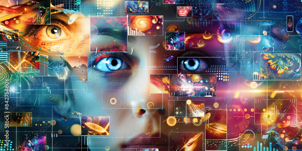 Visionary Leader: Abstract vision board with inspirational images and ...