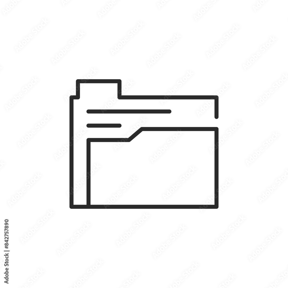 Folder icon. Simple representation of a file inspection or document ...