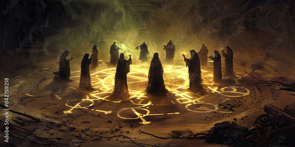 Baleful Summoning: Demonic Cultists Calling Forth Hellish Beings ...
