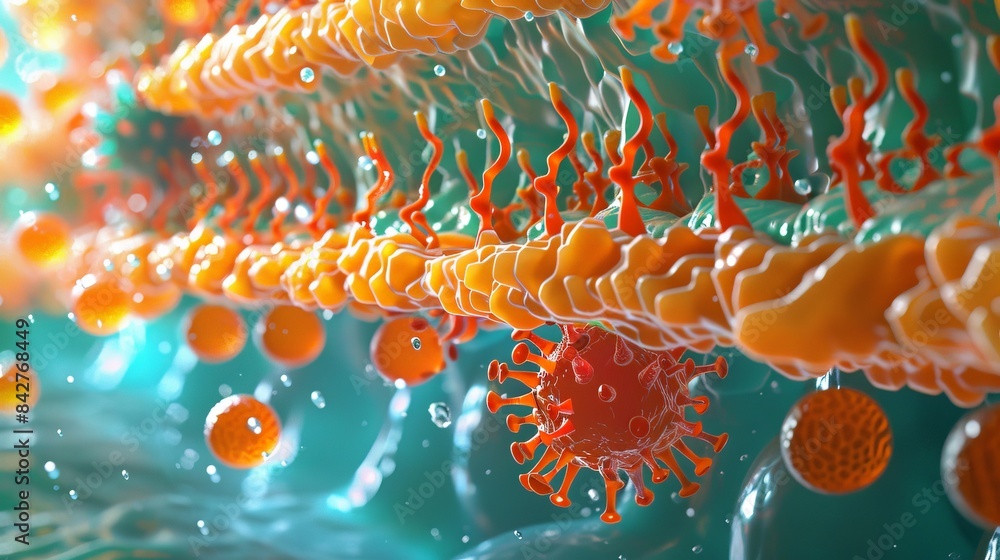 Create an image of a phospholipid molecule, emphasizing its hydrophilic ...