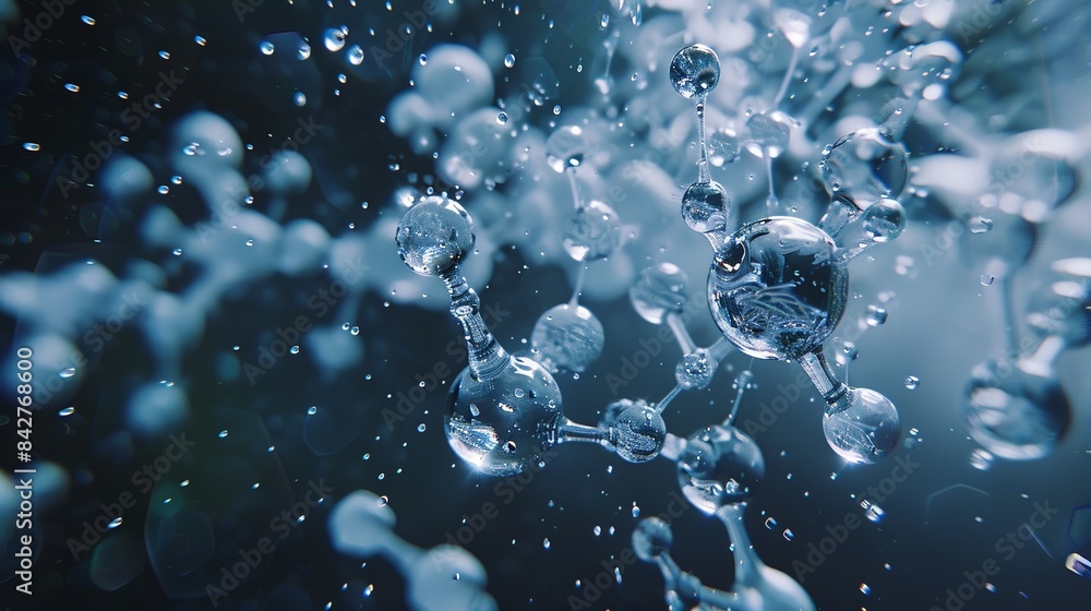 Create an image of a salt molecule (NaCl) dissociating in water ...