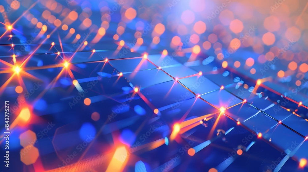 Design a scene showing electron-hole pairs in a photovoltaic cell ...
