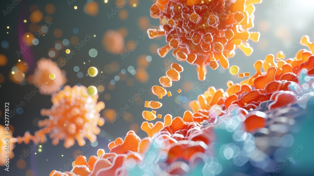 Illustrate a cholesterol molecule (C27H46O), highlighting its complex ...