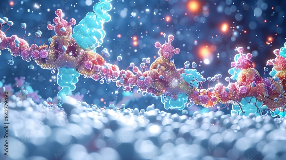 Illustrate a molecular model of ATP (adenosine triphosphate ...