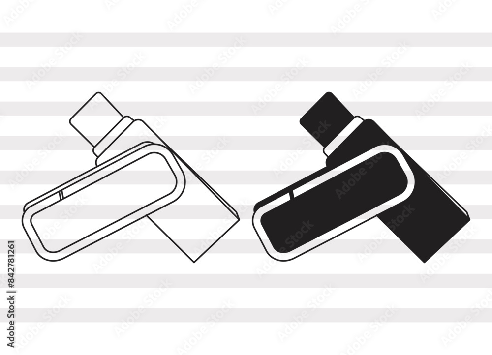 USB Flash Drive SVG, USB Drive Silhouette, USB Storage Svg, Pen Drive ...