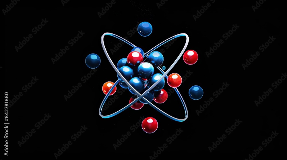 Illustrate the Bohr model of the atom, with electrons in distinct ...