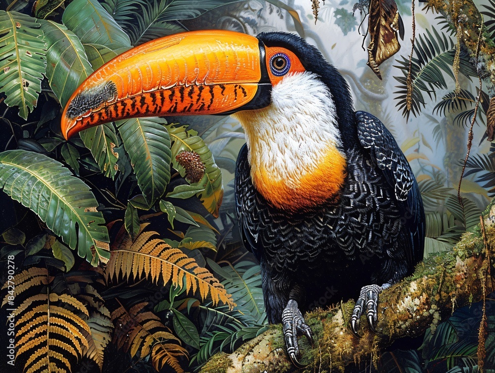 toucan in the amazon rainforest Stock Illustration | Adobe Stock
