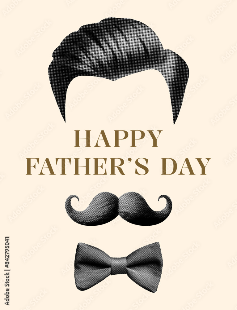 happy Father’s Day poster design with twist mustache classic gentleman ...