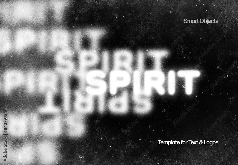 Faded Ghost Blurred Text Effect Mockup Stock Template | Adobe Stock