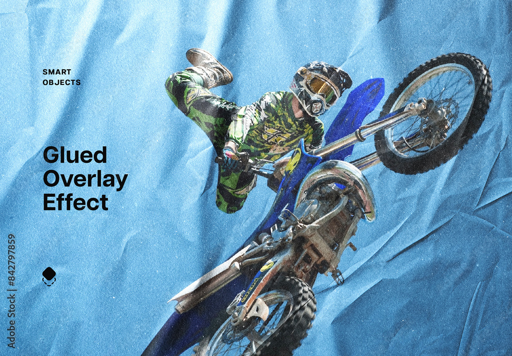 Glued Overlay Photo Effect Mockup Stock Template | Adobe Stock