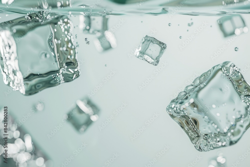Floating Ice Cubes A very minimal scene with floating ice cubes in ...