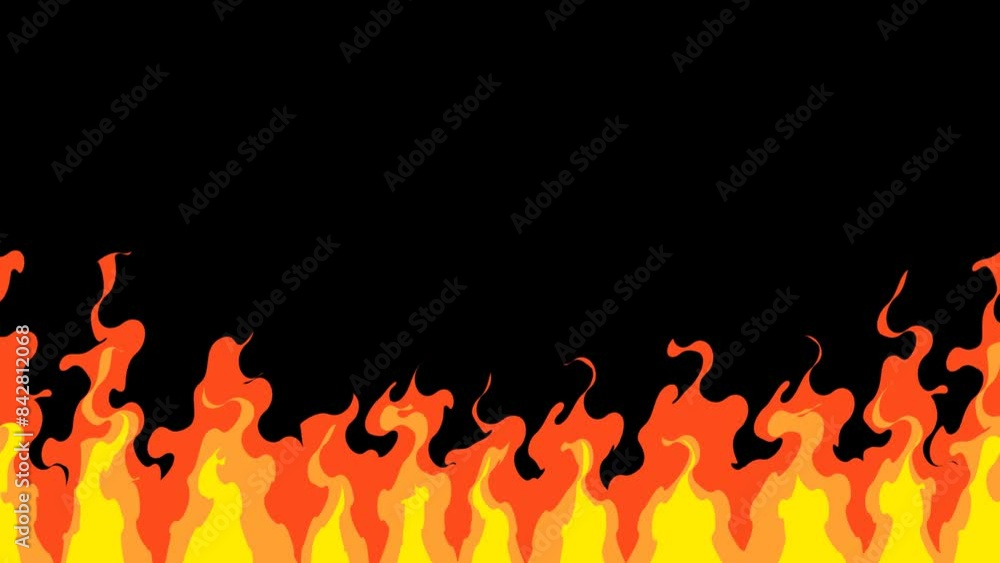 Fire animation footer with flames at the bottom. Transparent 4K Alpha ...